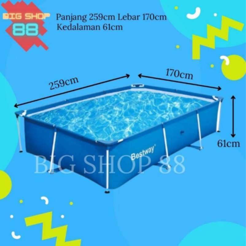 Jual Bestway Kolam Renang Frame Square Rectangular Swimming Pool 2.5m ...