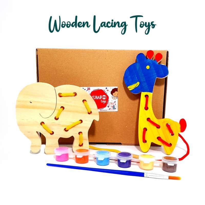 Promo Mainan Edukasi Anak Menjahit Papan Kayu Wooden Lacing Toys ...