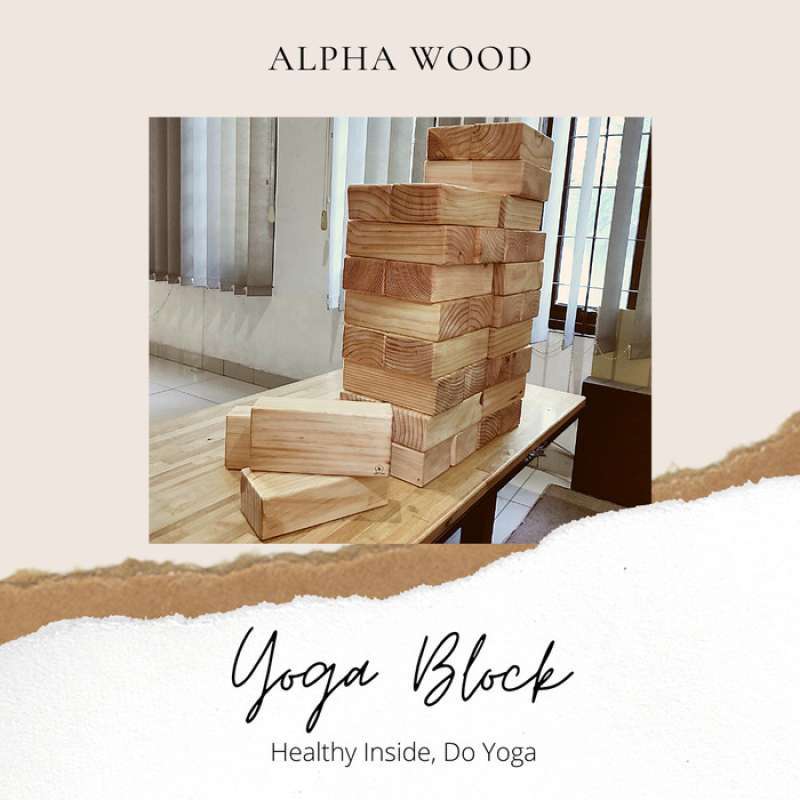 Jual Wooden Yoga Block Brick / Balok Yoga Kayu / Balok Olahraga ...