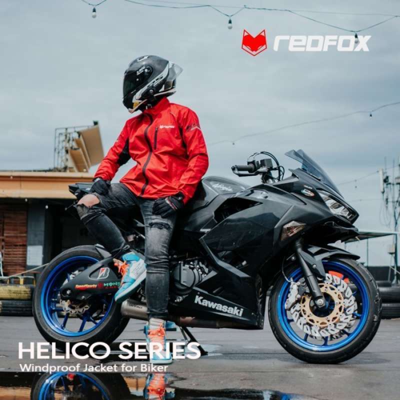 Jual Jaket Motor Anti Angin Pria Terbaik - Helico Red | Redfox - M Di ...