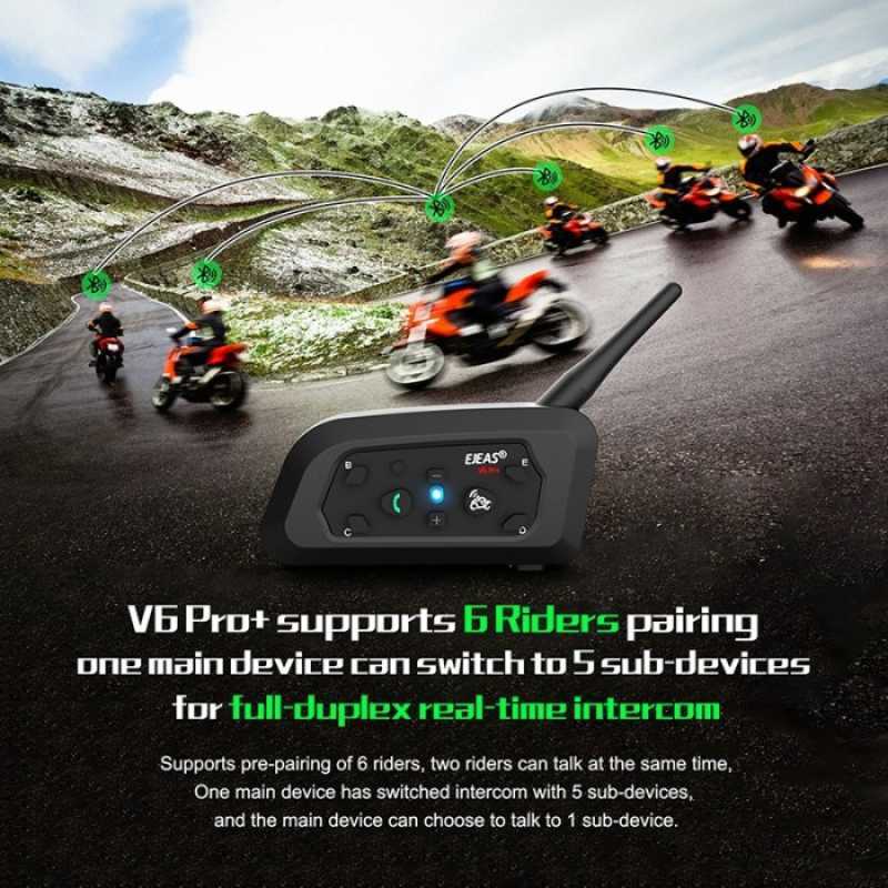Jual Ejeas V6 Pro Intercom Helm 6 Riders Bluetooth Headset Helmet Alt ...