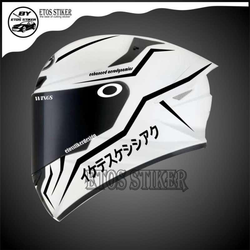 Jual Stiker Helm Full Face Tulisan Kanji - Biru Di Seller Suzuka ...
