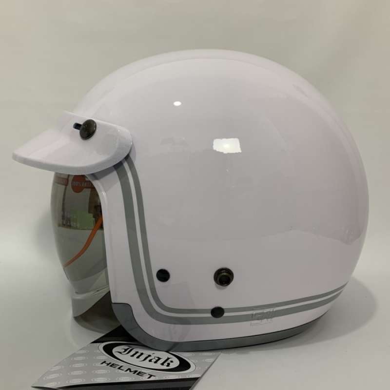 Jual Helm Bogo Injak 06 Putih Glossy - Kaca Dalam Helm - Helm Retro Sni ...