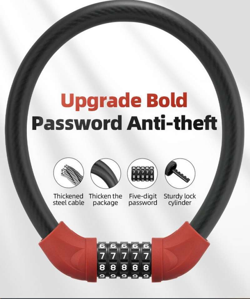 Jual Kunci Gembok Sepeda Rockbros Rks870 Bike Lock 5 Digit Code ...
