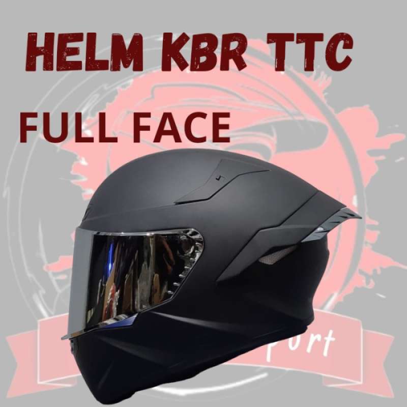 Jual Helm Kbr Tt Course Full Face Polos Hitam Doff Black Doff Sni Isle ...