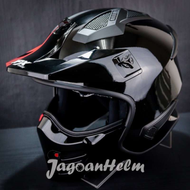 Jual Jpx Helm Mx726r Mx04 | Super Black Red | Mx726 R Crossover Mx 726r ...