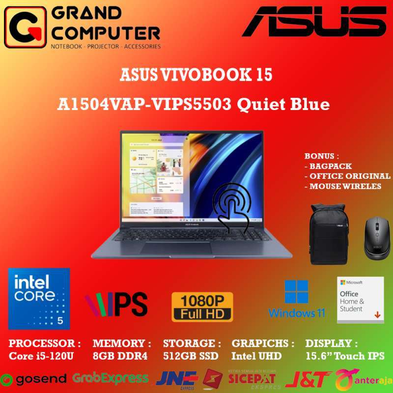 Jual Asus Vivobook 15 A1504vap-vips5503 I5-120u 8gb 512gb 15.6 Touch ...