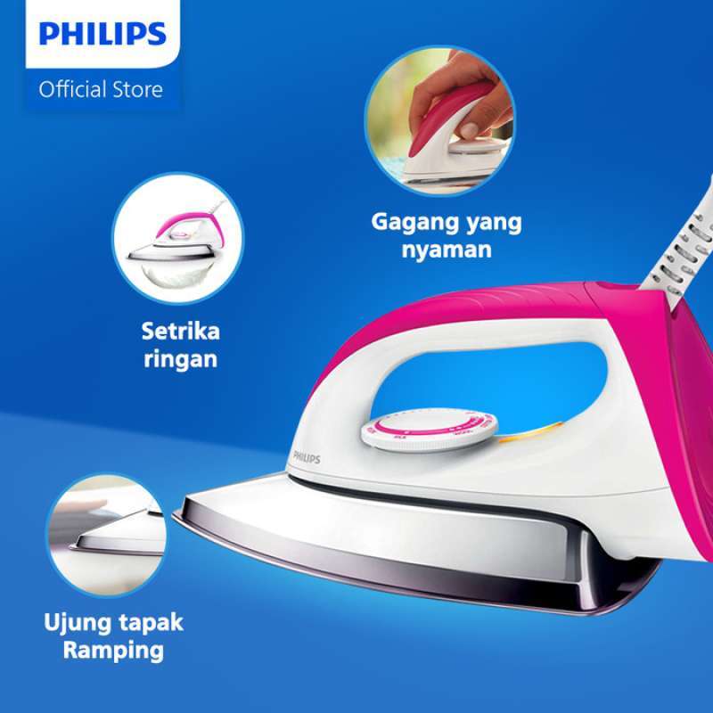 Jual Philips Setrika Kering Classic Hd1173/40 - Putih-pink, Anti-baret ...