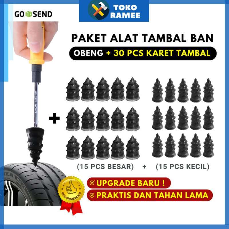 Jual Set Baut Paku Karet Lem Alat Tambal Ban Tubles Motor Mobil + Obeng ...