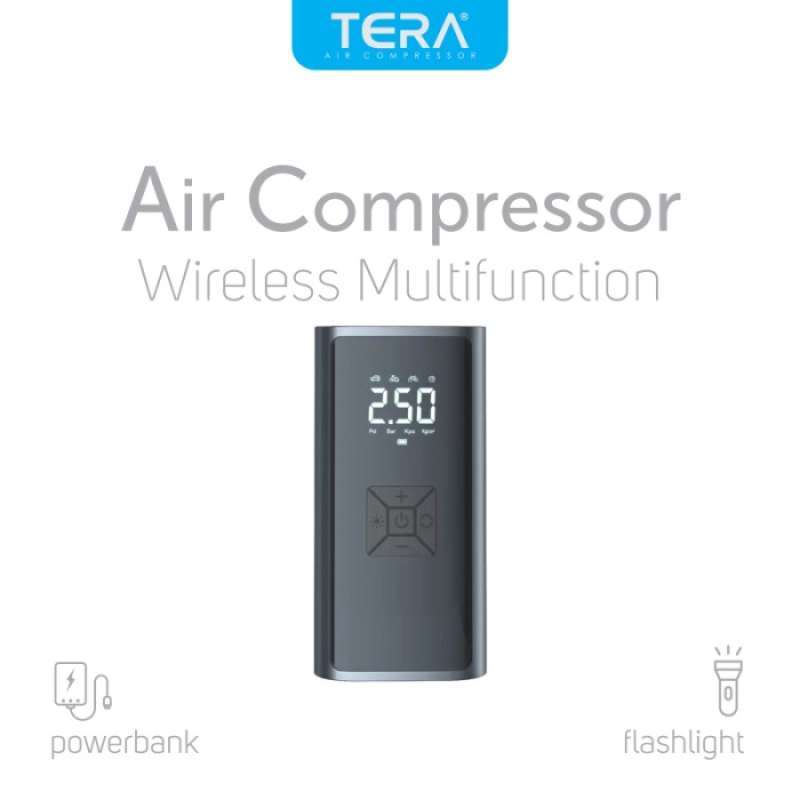 Jual Tera Air Compressor Inflator Power Bank Pompa Angin Ban Portable ...