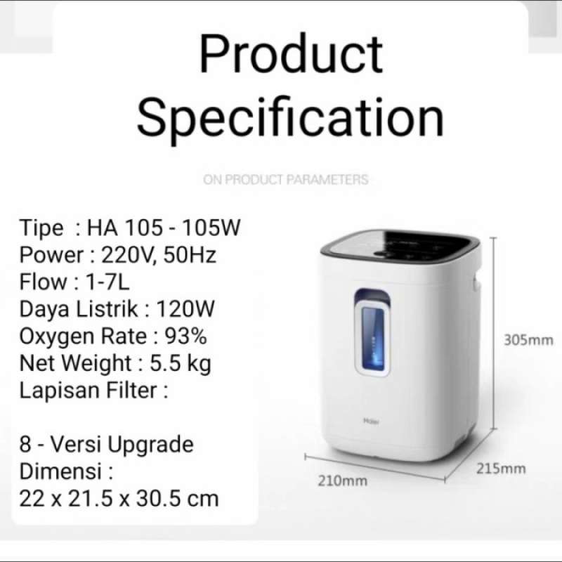 Promo Haier Ha 105w Oxygen Concentrator Mesin Generator Oksigen - Ha ...