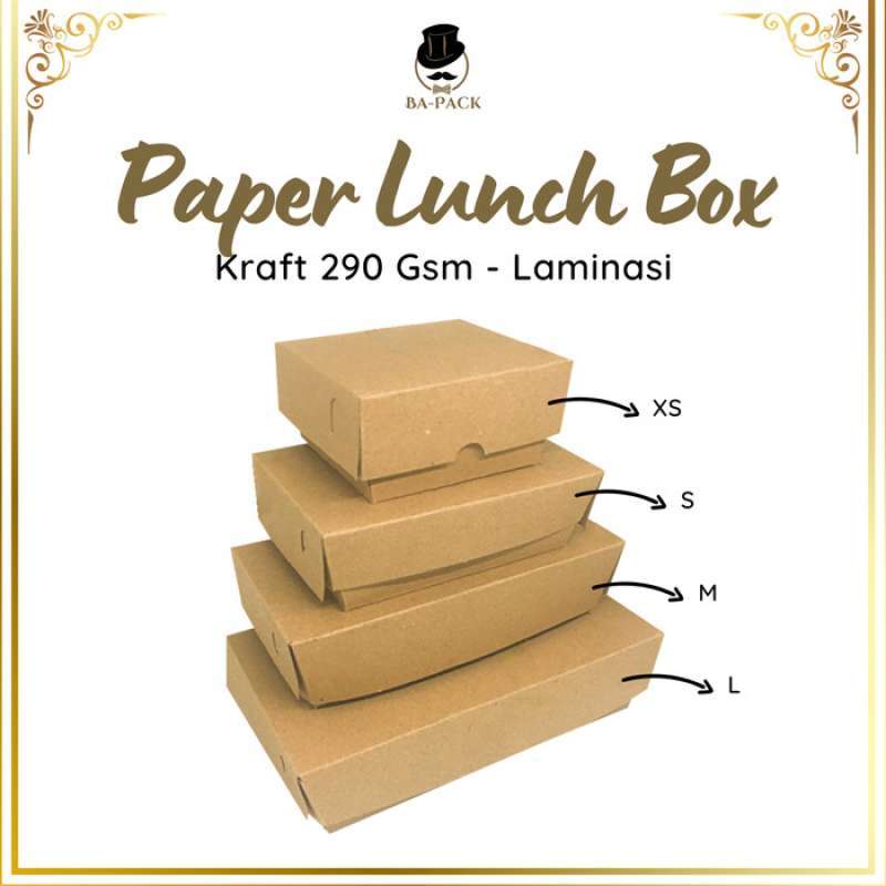Jual Paper Lunch Box Coklat Kraft Craft Full Laminasi Kotak Makan Takeaway - M Di Seller Belanja ...
