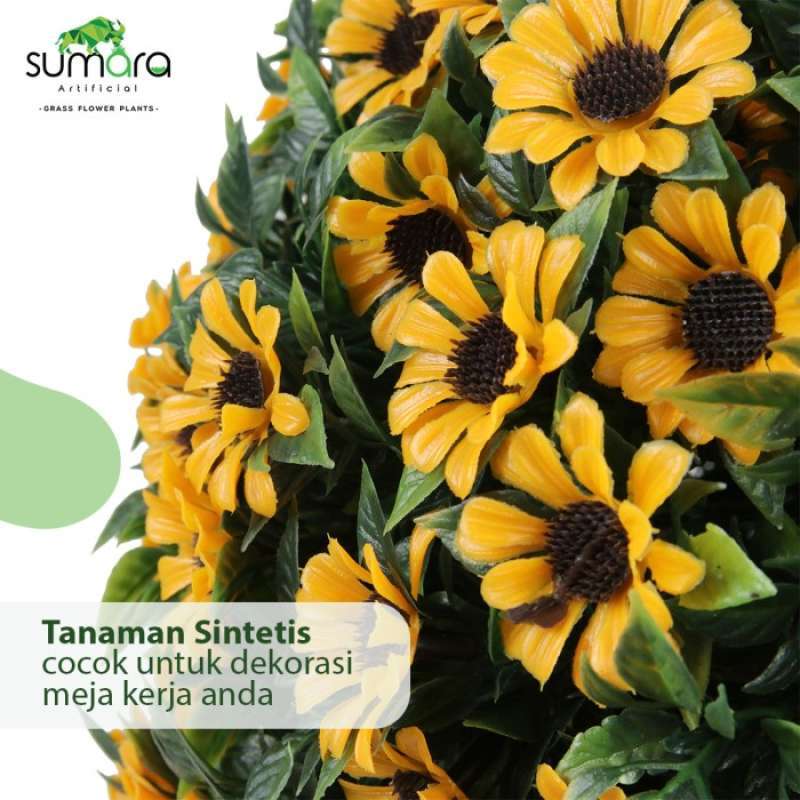 Promo Daun Bunga Plastik Sintetis Matahari Model Bulat Diskon 23% Di ...