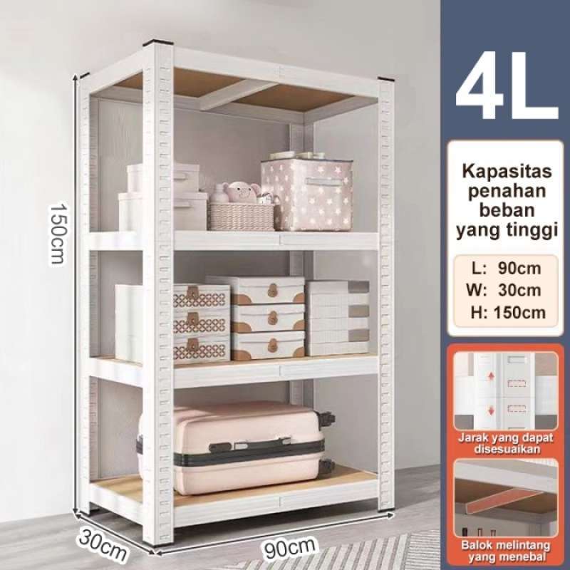 Jual Rak Besi Siku Lubang Susun 3/4/5 Tingkat Penyimpanan Gudang Anti ...