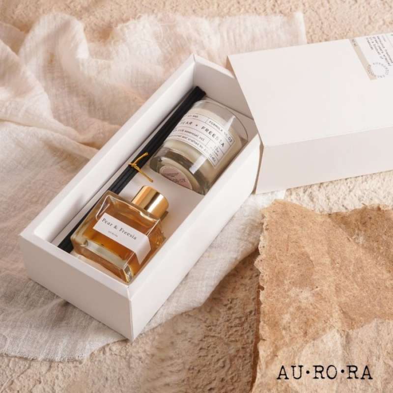 Promo Aurora Scent Reed Diffuser And Candle Gift Set Hampers Diskon 23% ...