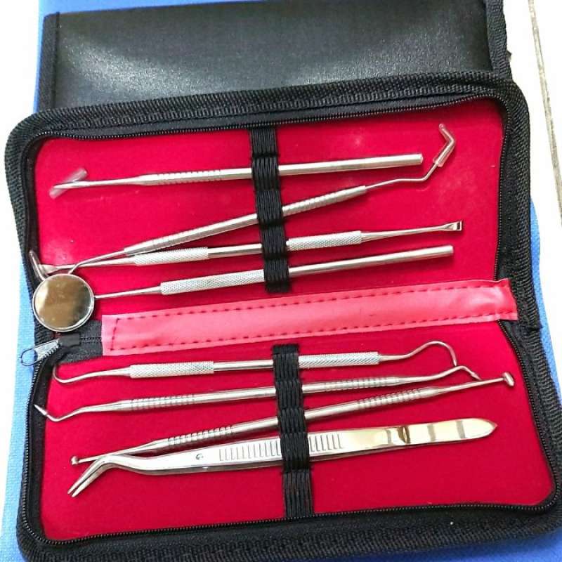 Promo Alat Dokter Gigi Dental Kit Set 8pcs Dental Instrument Perawatan ...