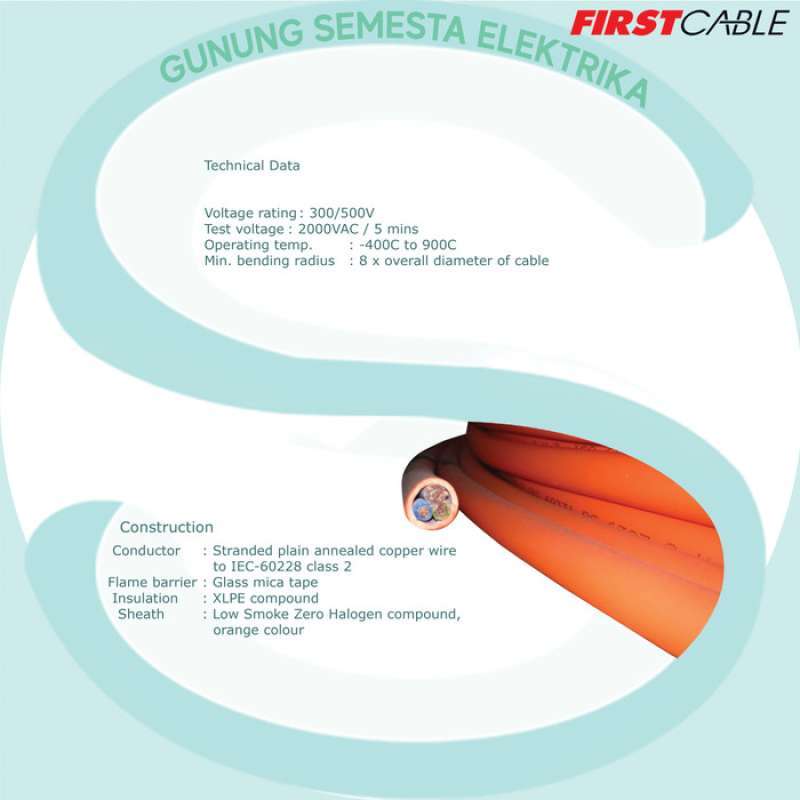 Promo Kabel Frc-lsoh 3x2.5mm2 300/500v Orange Colour *first Cable* A9 ...