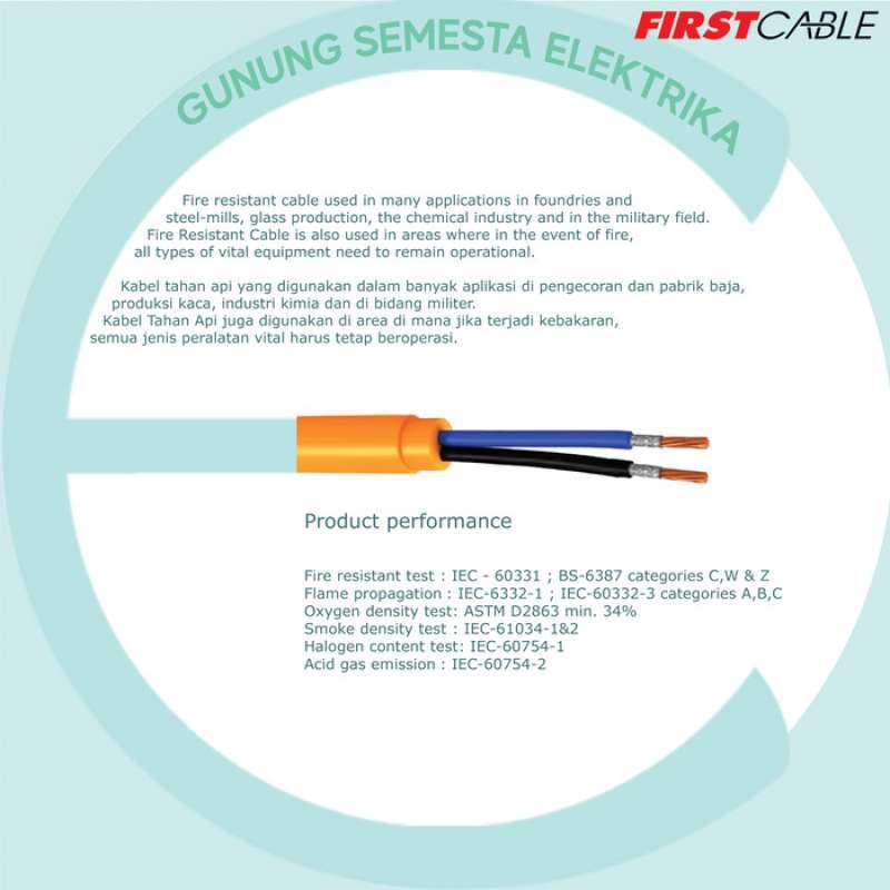 Promo Kabel Frc-lsoh 3x2.5mm2 300/500v Orange Colour *first Cable* A9 ...