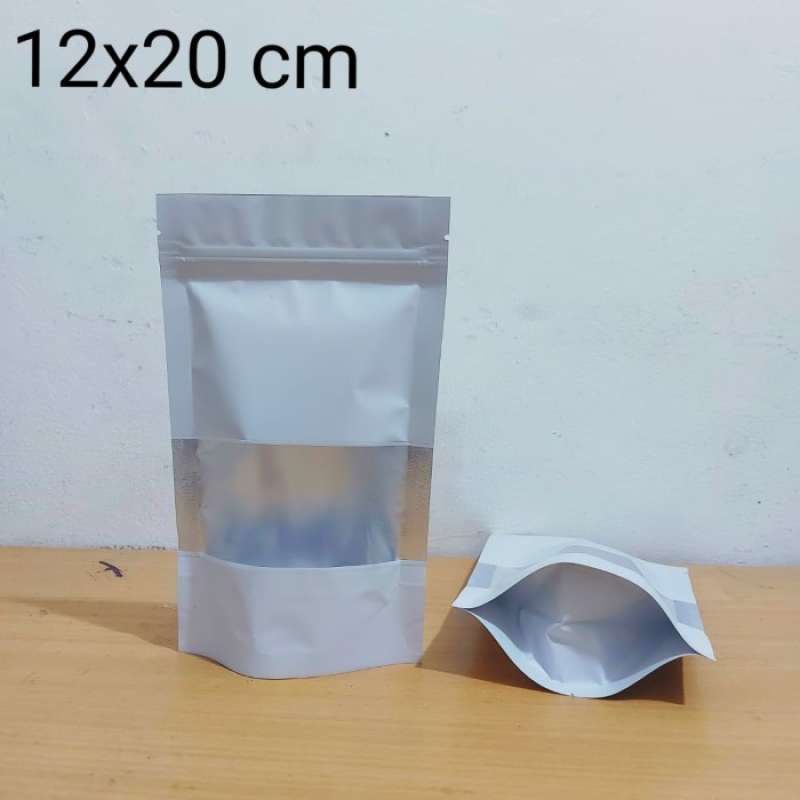 Jual Kemasan Kopi 100gr Standing Pouch Window Metalized Ukuran 12x20 Cm ...
