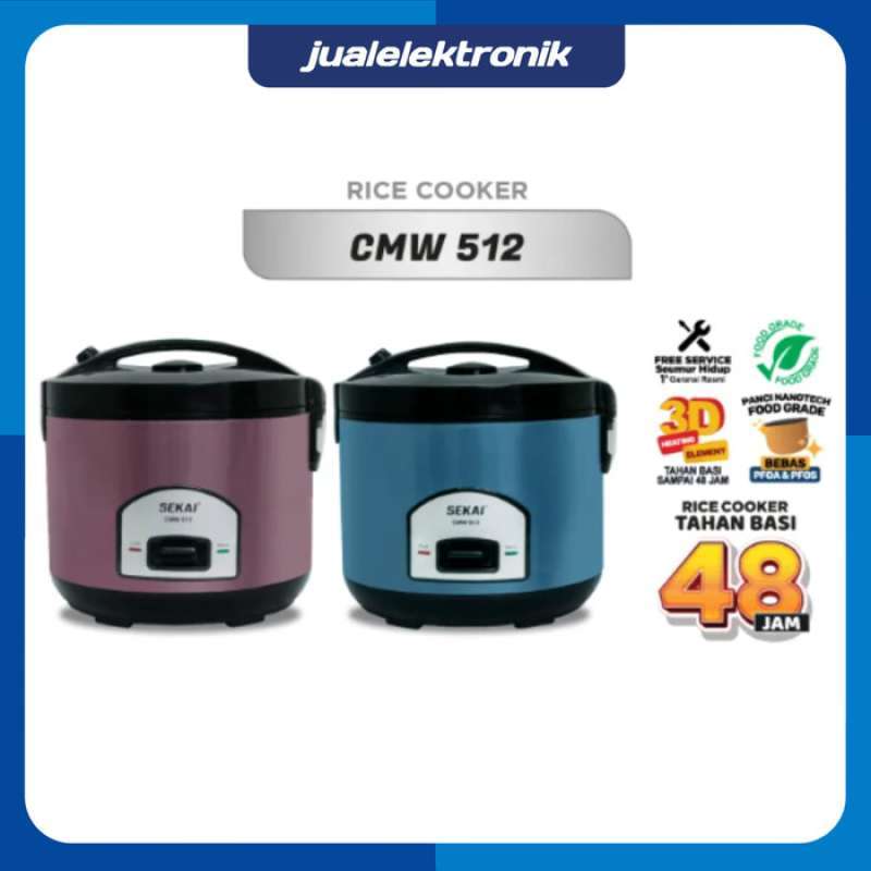 Jual Sekai Rice Cooker Cmw-512 Magic Com 3 In 1 Ukuran 1.8 Liter Warna ...