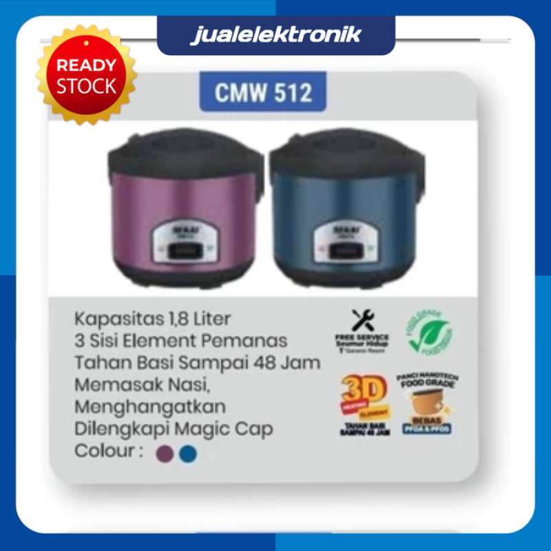 Jual Sekai Rice Cooker Cmw-512 Magic Com 3 In 1 Ukuran 1.8 Liter Warna ...