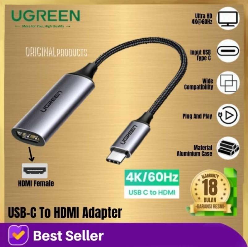 Promo New Ugreen Kabel Usb C To Hdmi Ke Tv Lcd S22 4k 60hz 50570 ...