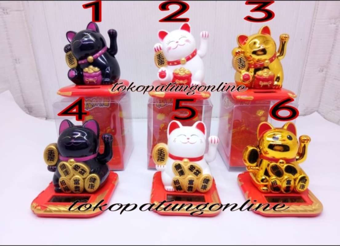 Jual Kucing Hoki Rejeki Lucky Cat Maneko Neki Kucing Kasir Tidur Solar ...