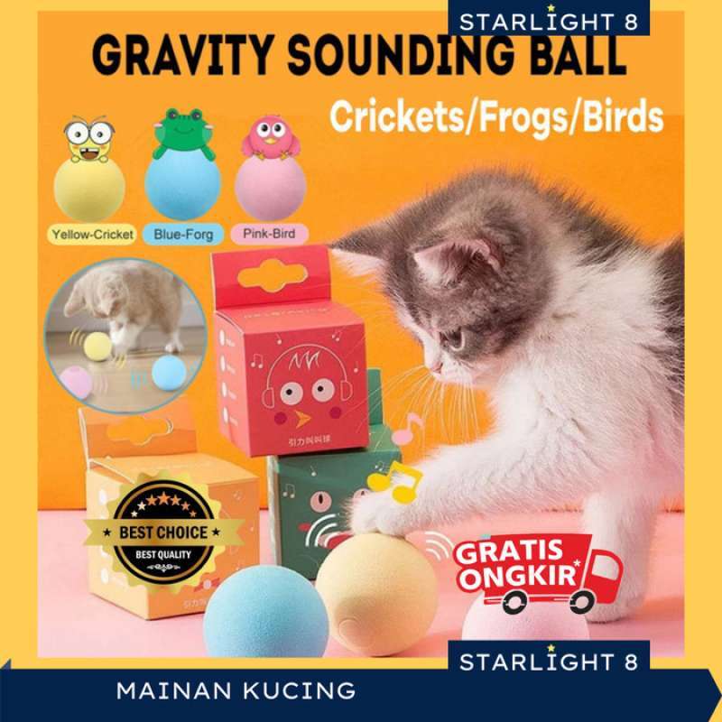 Jual Mainan Kucing Bergerak Bersuara Pet Gravity Ball Interaktif Di ...