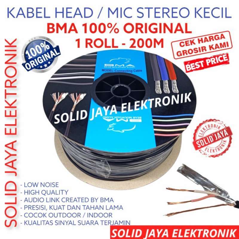 Promo Kabel Stereo Mini Bma Isi 3 Head Mic Connecting 1 Roll Asli ...