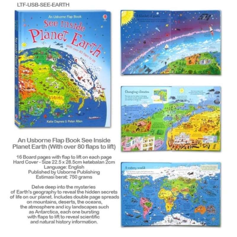 Promo Buku Import An Usborne Flap Book See Inside Planet Earth 80 Flaps ...