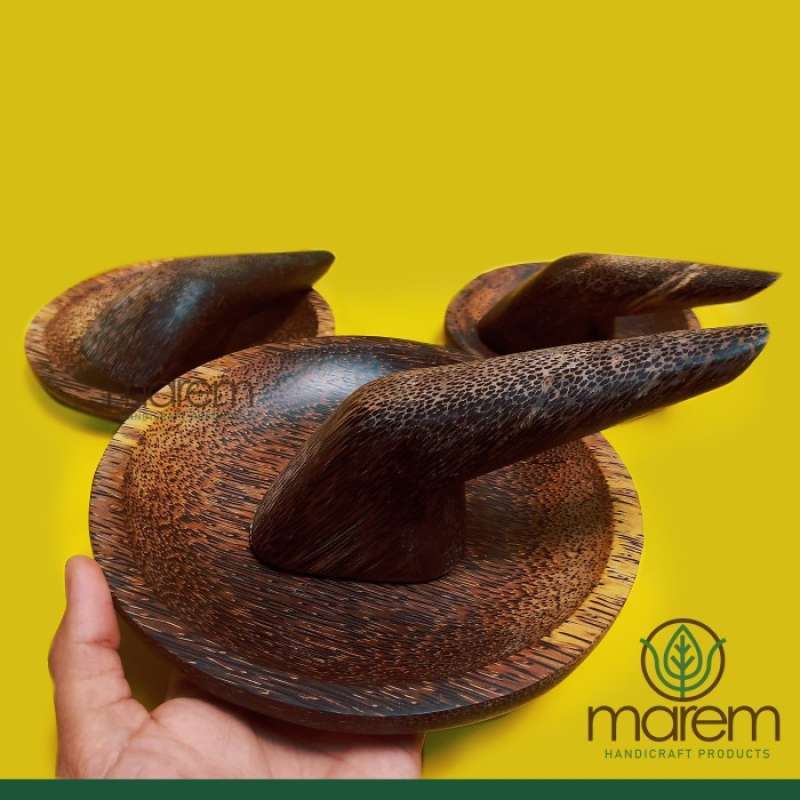 Jual Cobek Ulegan Kayu Aren Diamter 15,18, Dan 20 Cm - Paket D20 Di ...