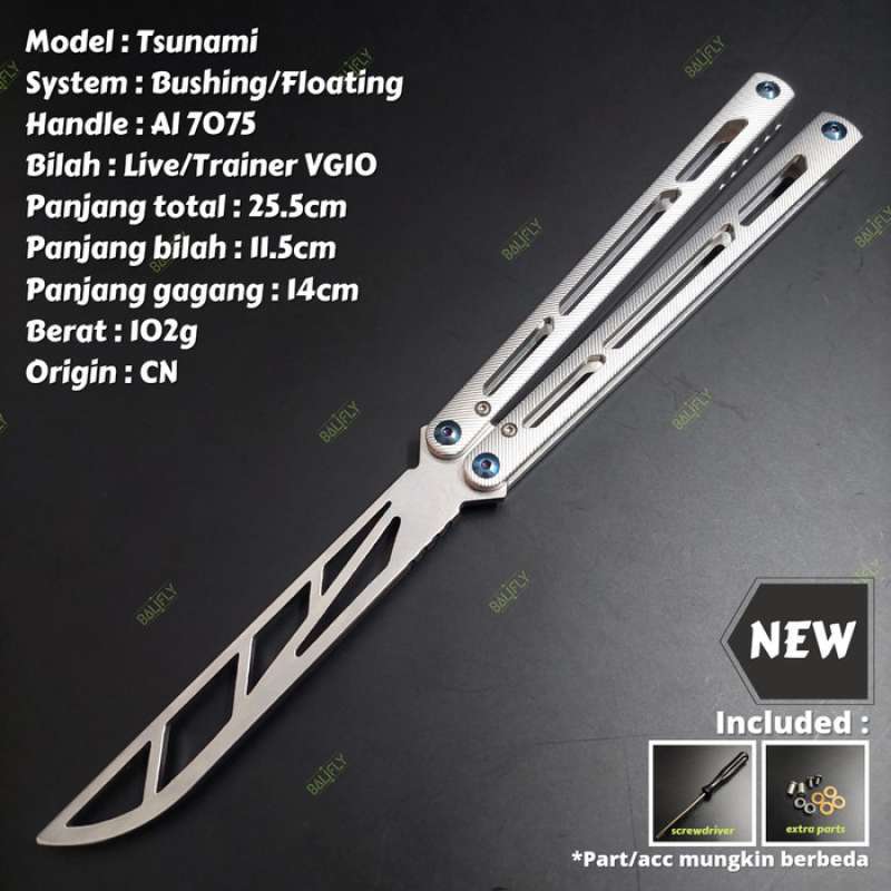 Jual Balisong Butterfly Knife Tsunami 7075 - White Trainer Di Seller ...