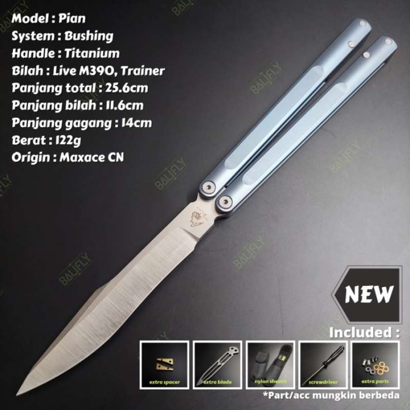 Jual Balisong Butterfly Knife Maxace Pian Blue Di Seller Raindrop ...