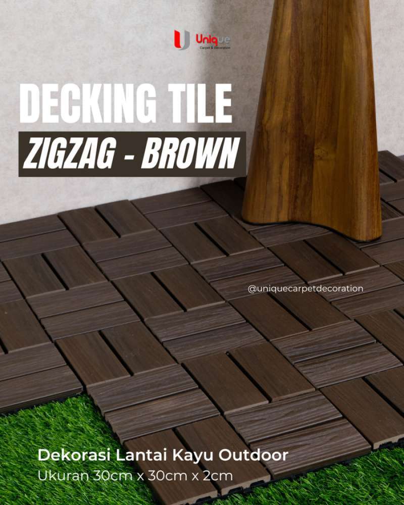 Promo Decking Tile Wpc Outdoor / Dekorasi Lantai Kayu Motif Line & Zig Zag - Zigzag - Coffee ...