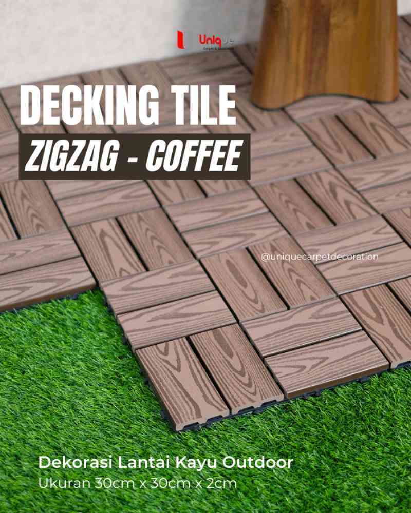 Promo Decking Tile Wpc Outdoor / Dekorasi Lantai Kayu Motif Line & Zig Zag - Zigzag - Coffee ...