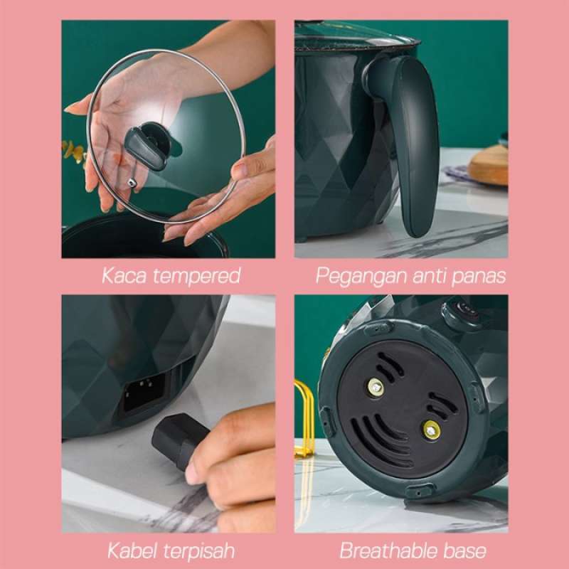 Promo Panci Listrik Serbaguna 1.2l Multi Cooking Pot Electric Fry Pan ...