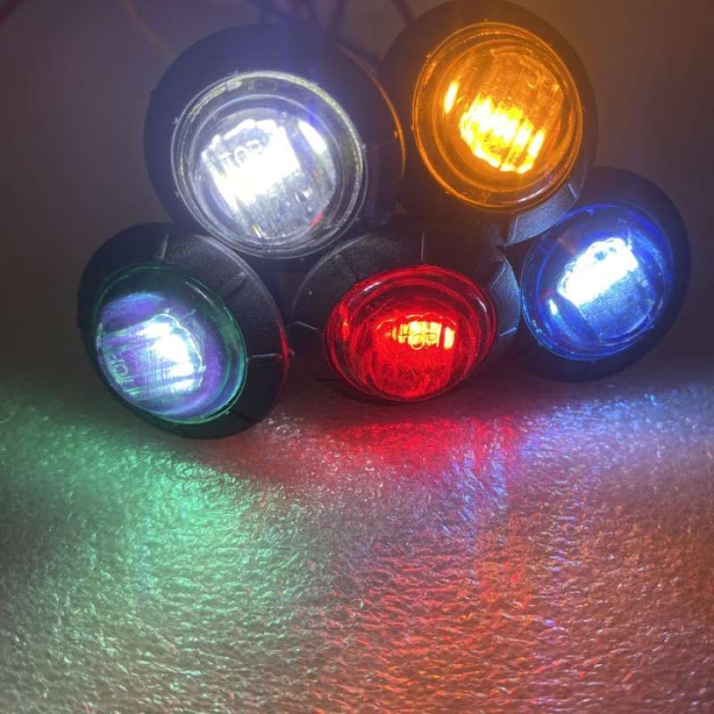 Promo Lampu Bak Samping Truk Bis 12-24 Volt Model Bulat Mini - Biru ...