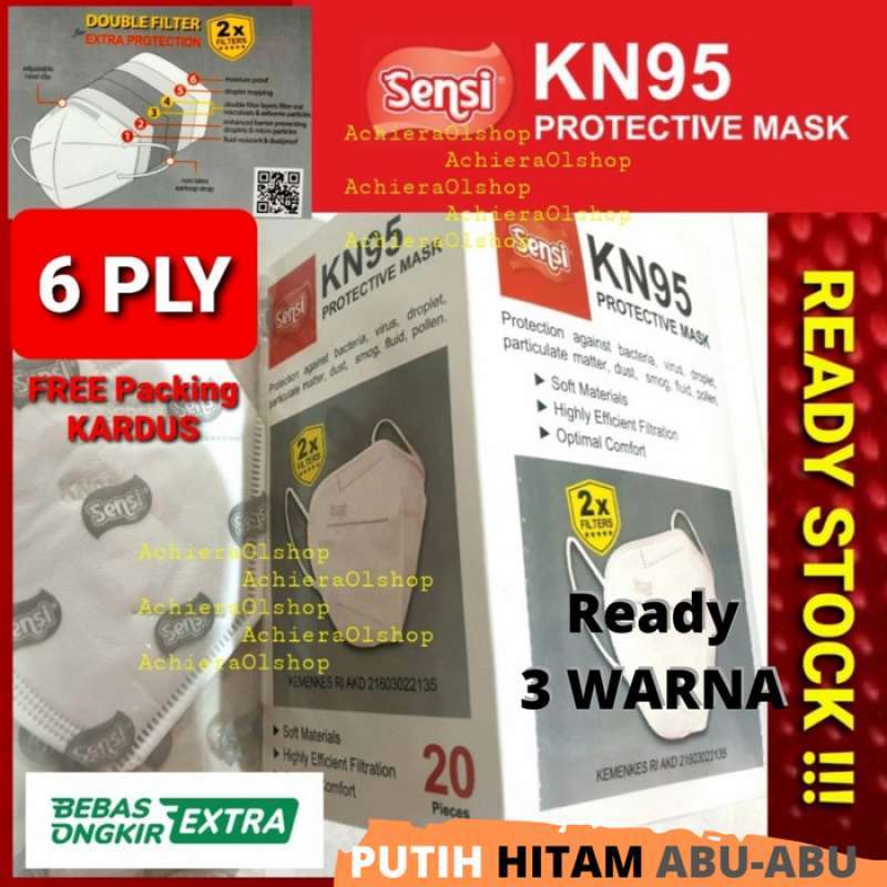 Promo Masker Sensi Mask Kn95 Protective Mask 5 Ply Isi 20 Pcs Double Filter Diskon 23% Di Seller ...