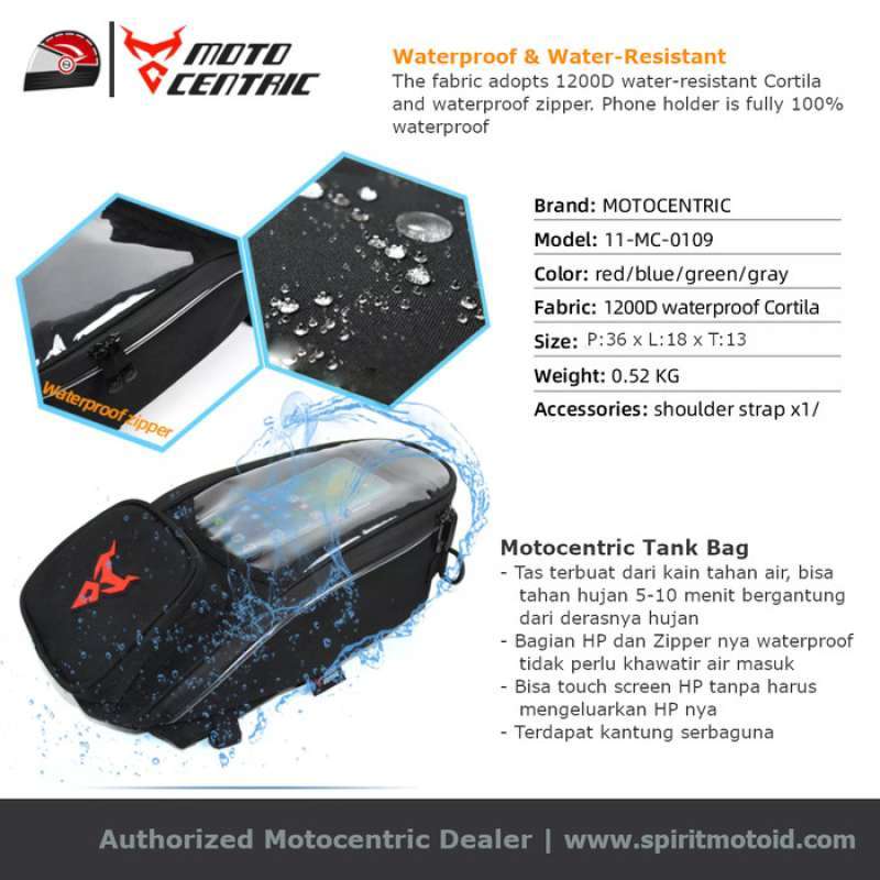 Jual Motocentric Tank Bag With Phone Holder | Tas Tangki Motor Touring ...