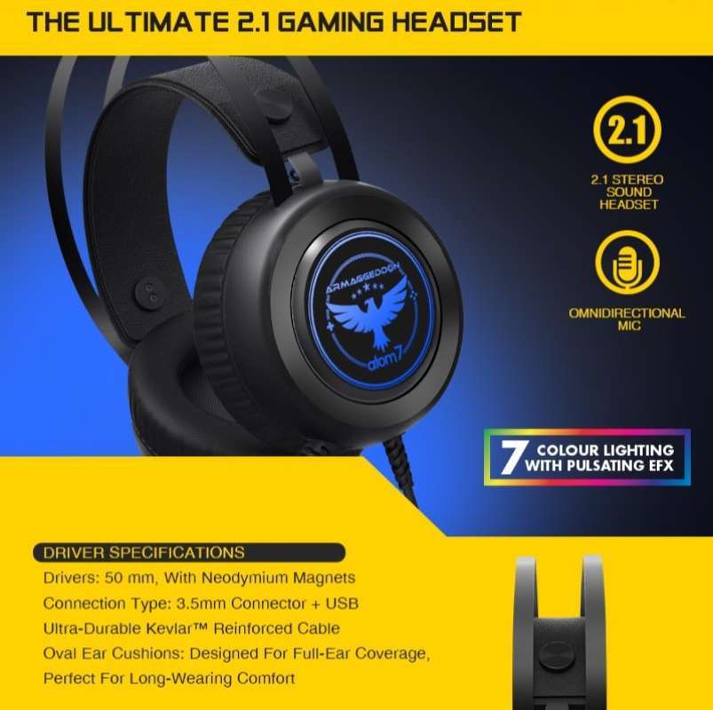 Jual Headset Gaming Armaggeddon Atom 7 Stereo 3.5mm Gaming Headphones ...
