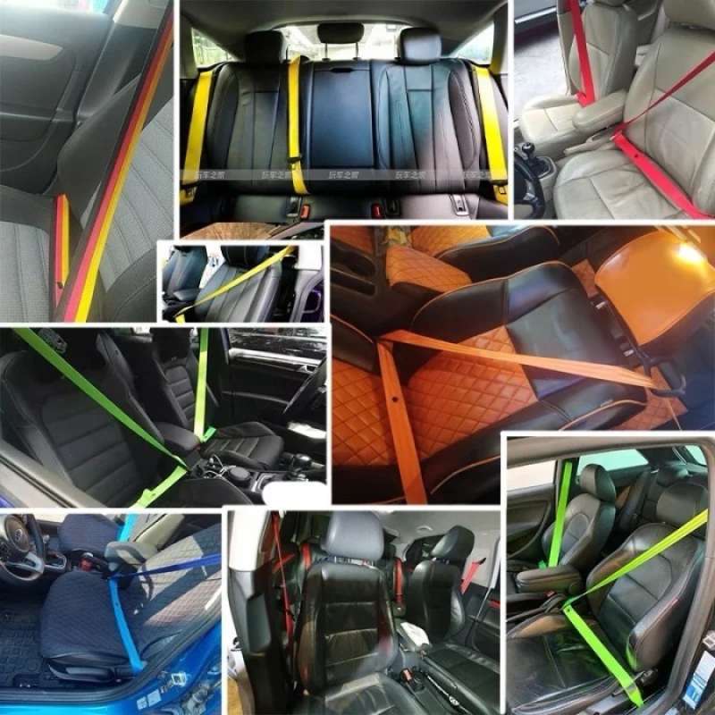 Jual Berger Tali Belt Mobil Universal Safety Seatbelt Jdm - Orange Di ...