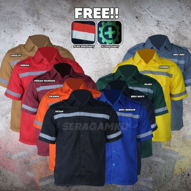 Jual Wearpack Safety Hijau Atasan Kemeja Pendek Baju Kerja Murah ...