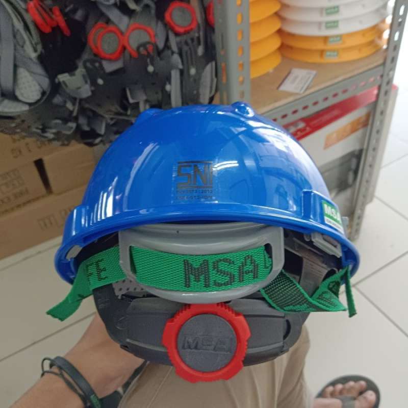 Jual Helm Safety Msa Full Set / Helm Kerja Proyek Warna Biru - Sni Di ...