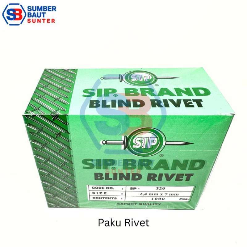 Jual Paku / Blind Rivet Merk Sip Sp 329 (2,4 Mm X 7 Mm) - 1 Box 1.000 ...