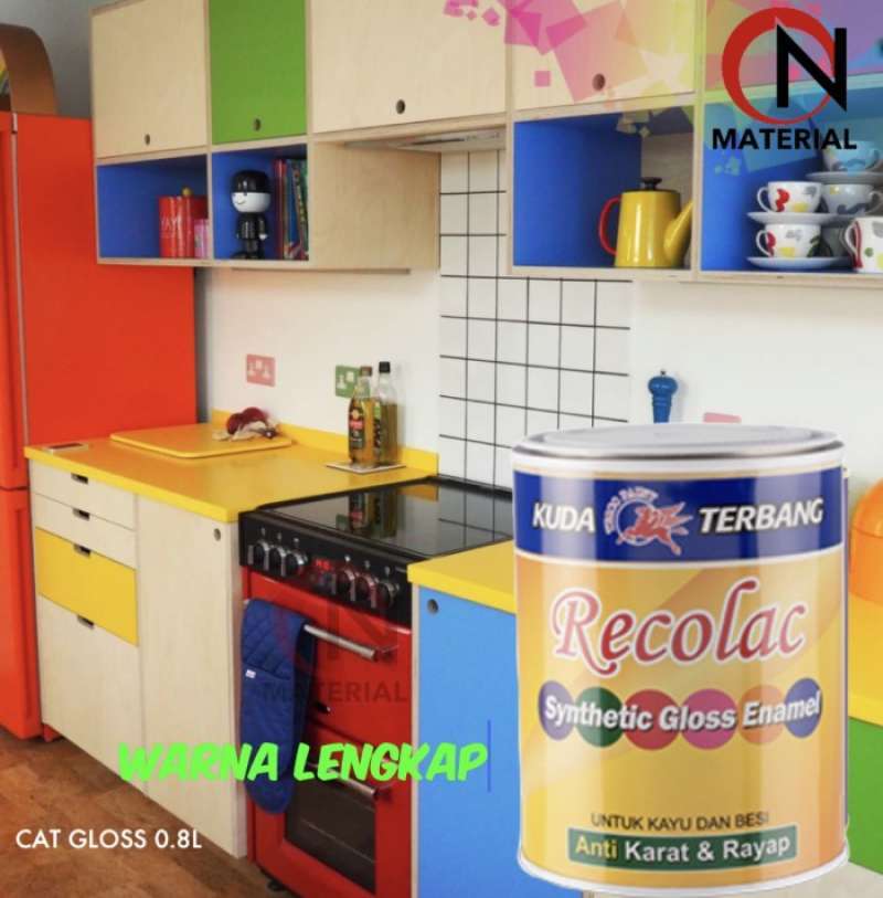 Jual Cat Kayu Besi Kuda Terbang Recolac 1kg Warna - 999 Di Seller Yama ...