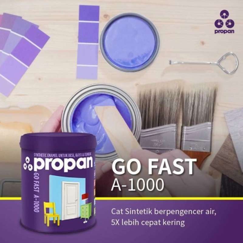 Jual Cat Kayu Besi Tembok Waterbased Propan Go Fast Warna Standar- 0,9l ...