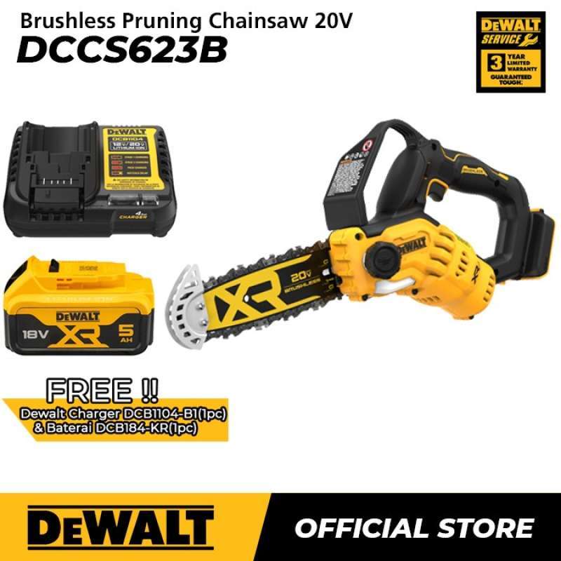Jual Dewalt Cordless Pruning Chain Saw / Gergaji Kayu 20v (max) 8 ...