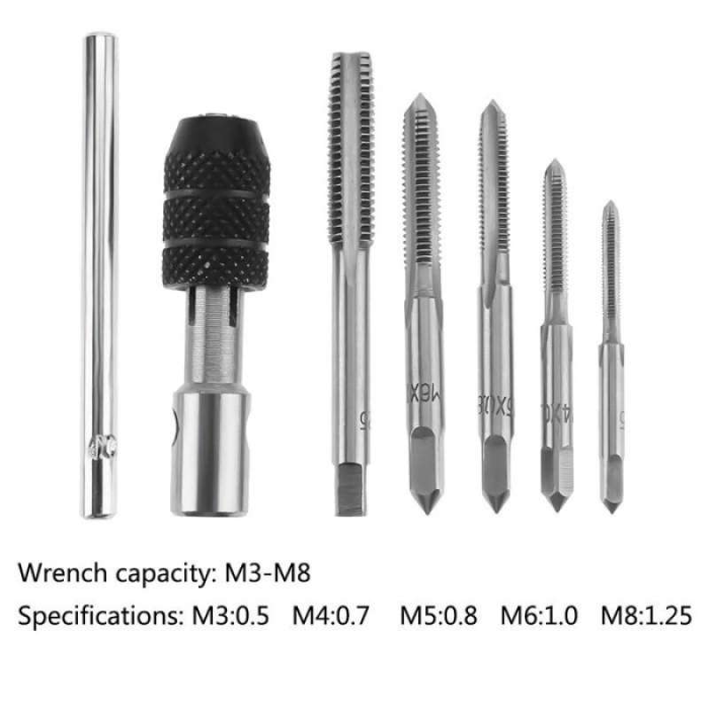 Jual Alat Pembuat Drat Plus Gagang Hand Tap T Type Tapping Drill M3-m6 ...