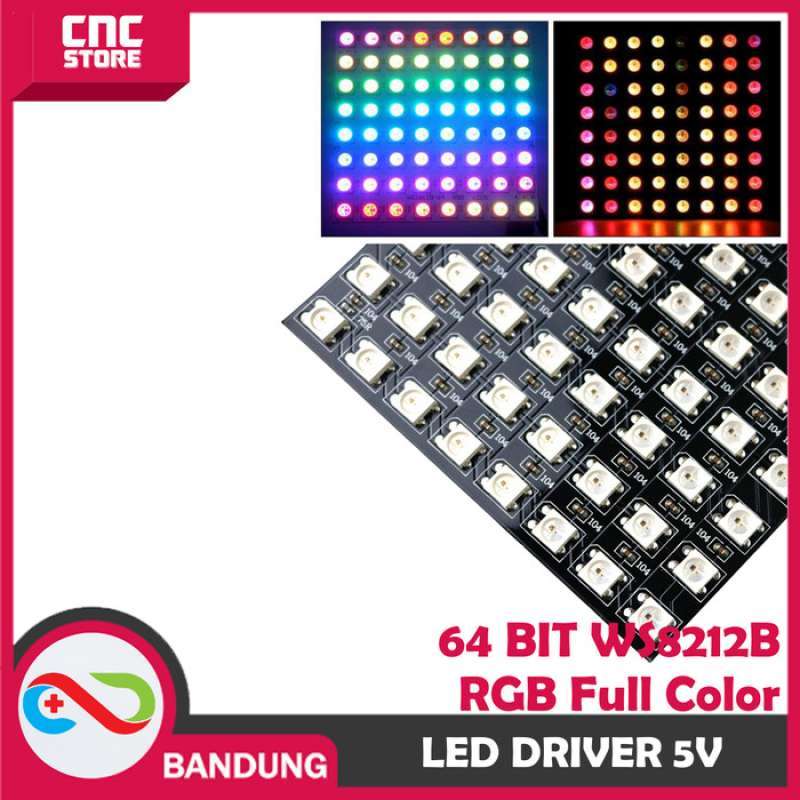 Jual 64 Bit Module Led Ws2812b Neopixel 5050 Rgb Full Color 5v Kotak ...