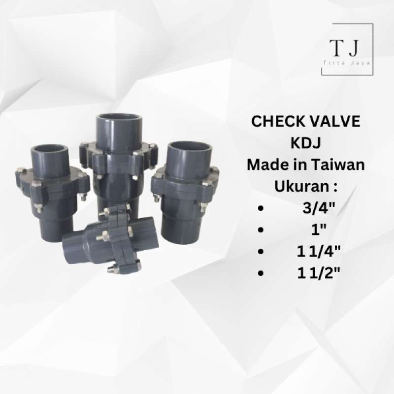 Jual Check Valve 3/4 1 1 1/4 1 1/2 Pvc Kdj Taiwan Spring Tusen Klep - 1 ...